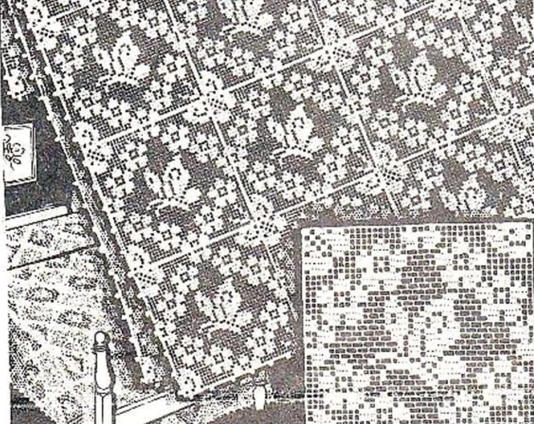 10x10 Vintage Crochet Pattern Bedspreads, Filet Flowers and Butterflies ...