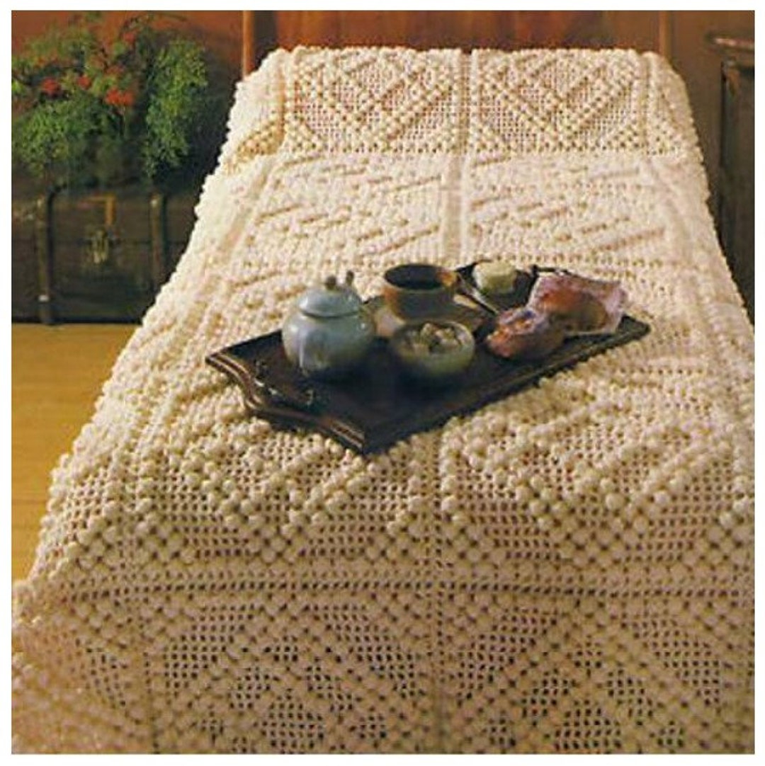 Vintage Bedspreads Pdf Crochet Yarn Popcorn Bedspread Download Pattern ...