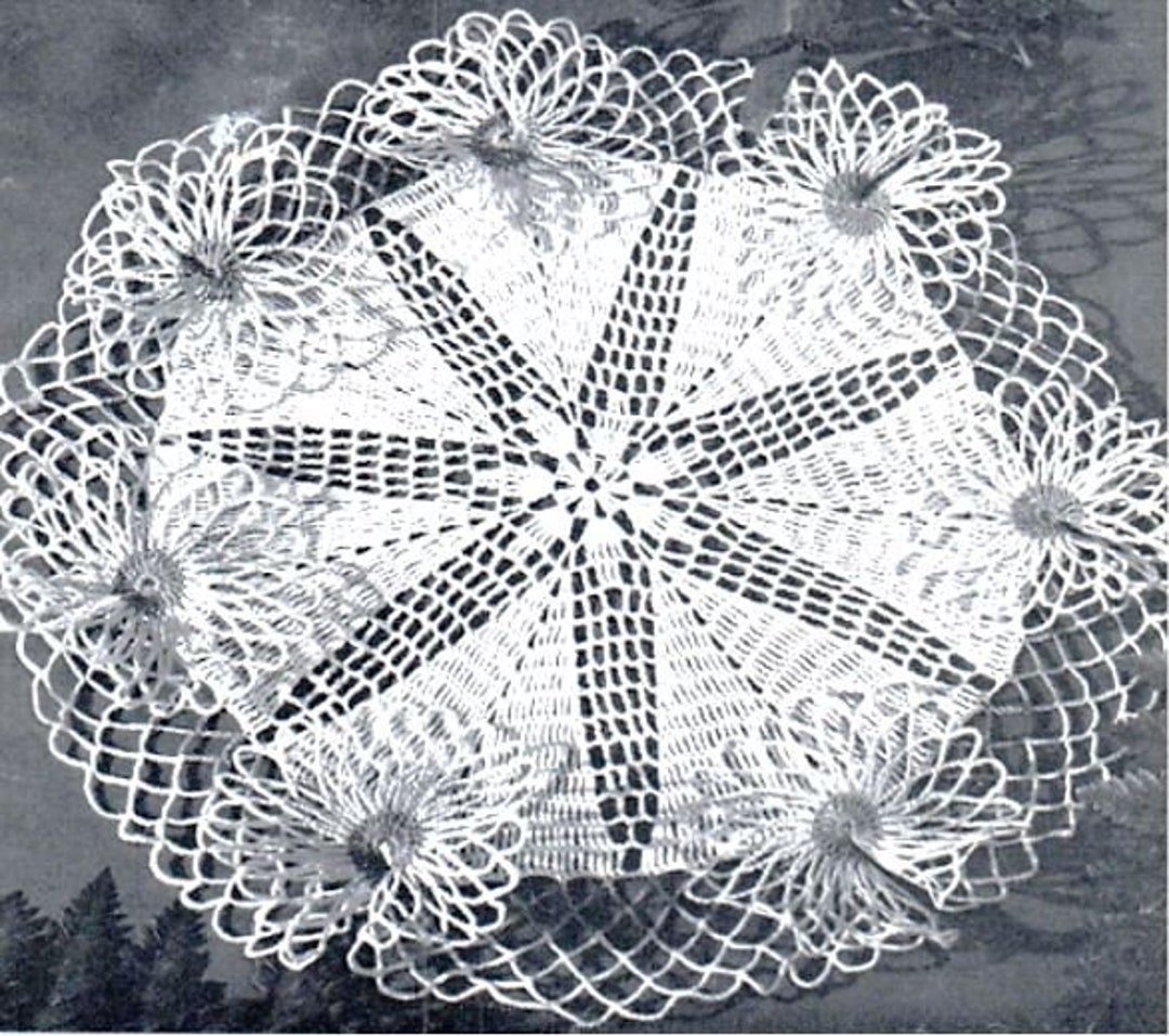 Ruffle Flower Doily Crochet Pattern Centerpiece Pdf - Etsy