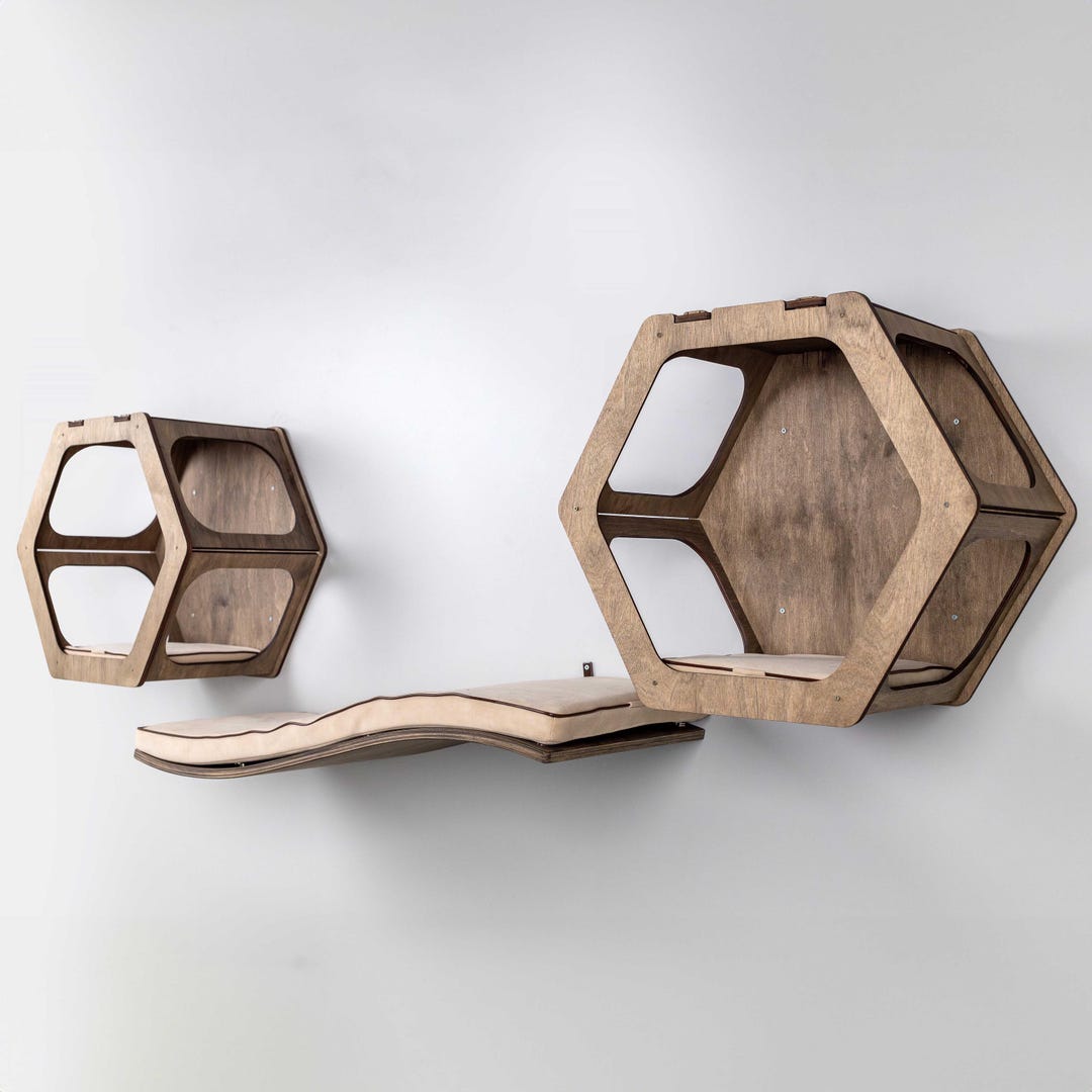 Wall Shelves for Cat Hexagon Cat Shelf Cat Wall Bed Modern Cat ...