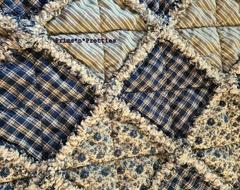 Blue Rag Quilt - Etsy