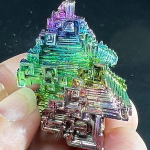 Rainbow Geometric Ultra Bismuth Crystal Mineral Specimen 020 Excellent ...