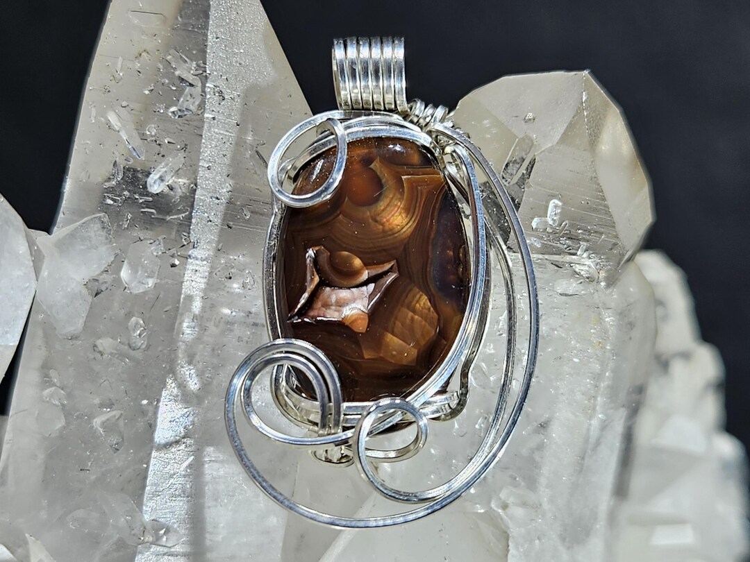 Sterling Silver Fire Agate Wire Art Pendant Necklace FA111 This Stone ...