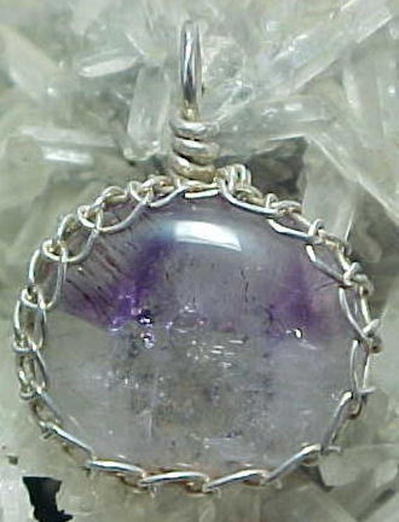 Sacred Seven Agape Crystal Lacy Silver Wire Art Pendant With | Etsy