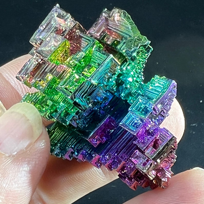 Rainbow Geometric Ultra Bismuth Crystal Mineral Specimen 020 Excellent ...
