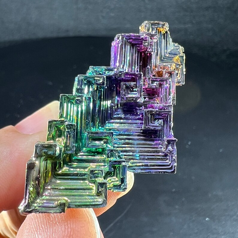 Rainbow Geometric Ultra Bismuth Crystal Mineral Specimen 019 Excellent ...