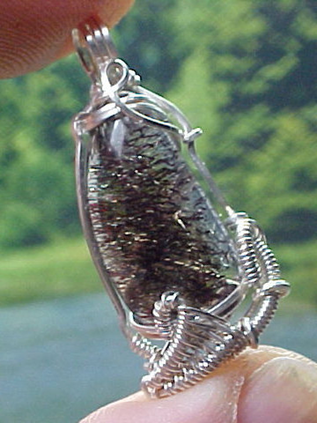 Sacred Seven Agape Crystal Sterling Wire Art Pendant With Super Fine ...