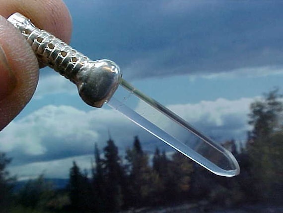 Clear Quartz Crystal Katana Sterling Swords of Stone Pendant | Etsy