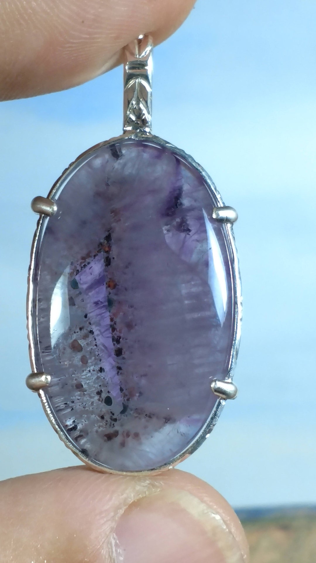 Agape Crystal Amethyst Phantom Sterling Pendant ACP007 Awakening ...