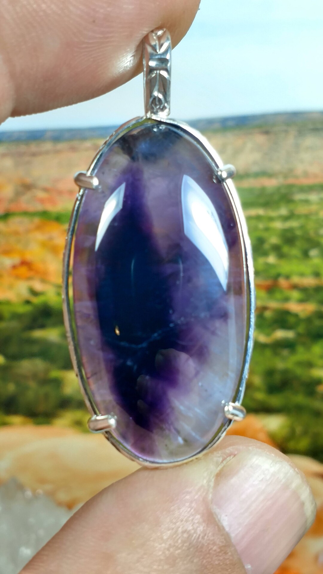 Agape Crystal Amethyst Phantom Sterling Pendant ACP002 Awakening ...