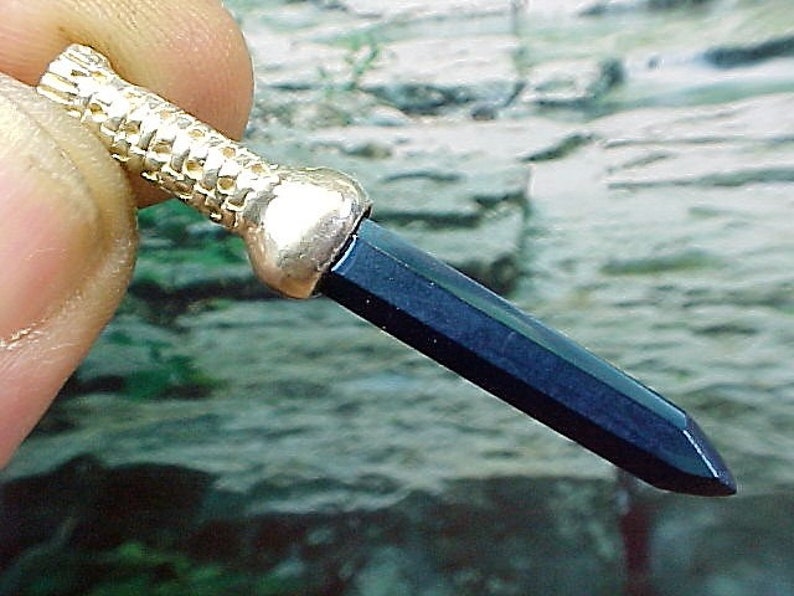 Cobalt Blue Aura Crystal Katana Sterling Swords of Stone - Etsy