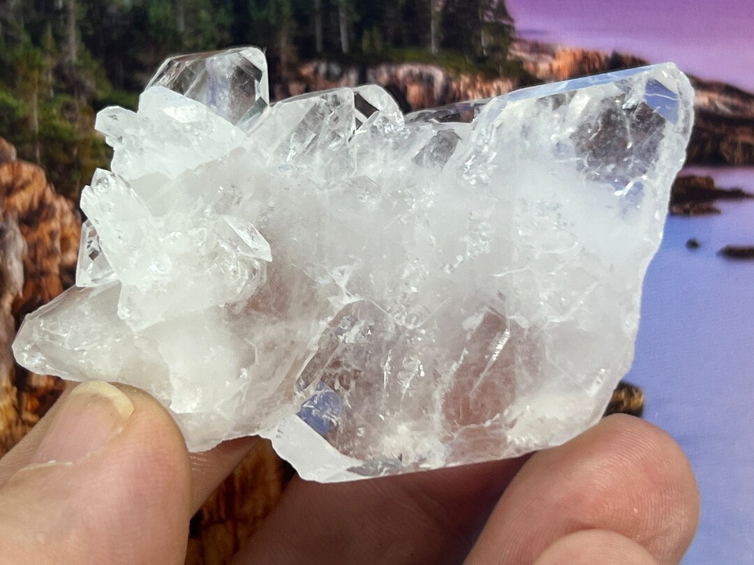 Self-healed Double Terminated Twin Quartz Faden Tabby Crystal Cluster ...