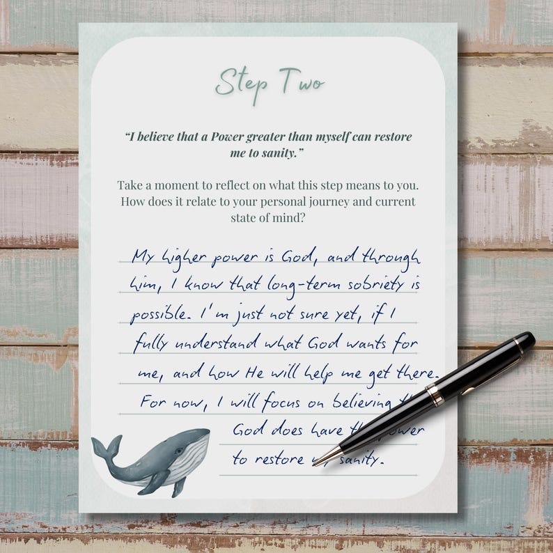 12 Steps Reflection Journal: Ocean Theme Recovery Workbook (digital ...