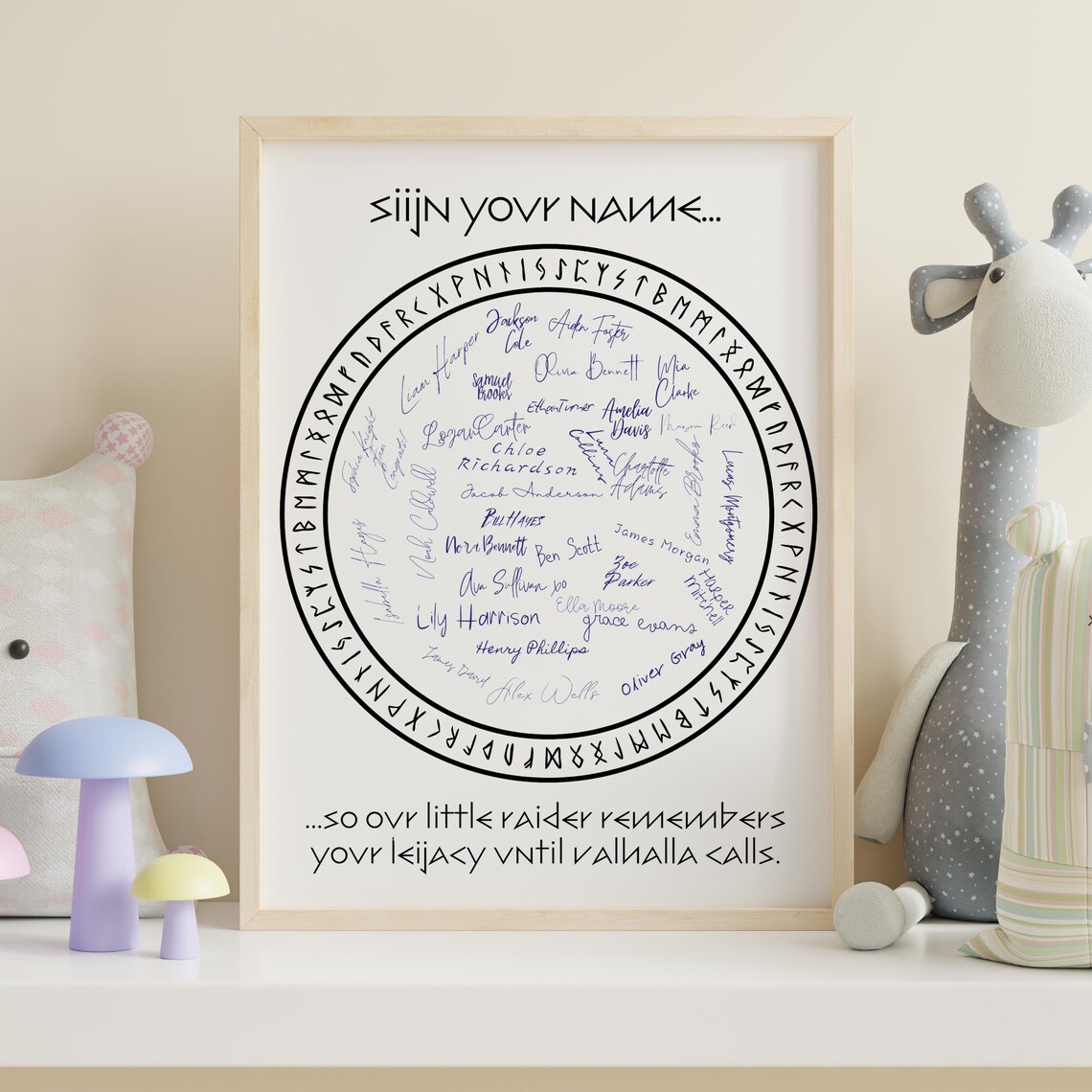 Viking Themed Baby Shower Printable Guest Sign-in Sheet JPG 8.5 X 11 ...