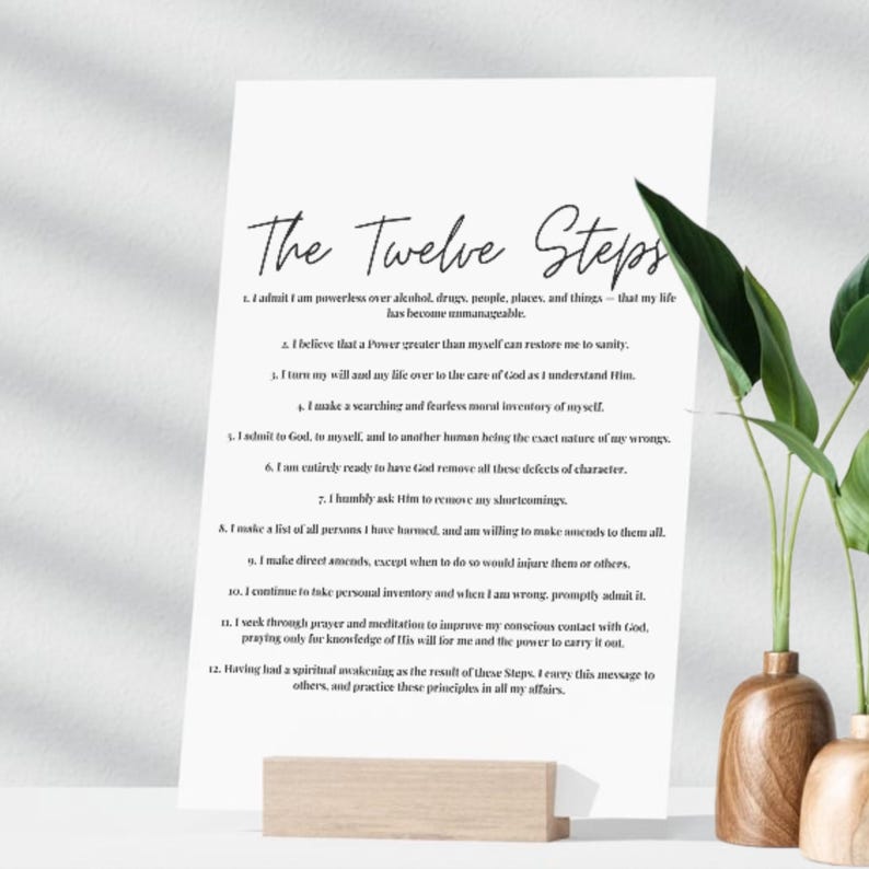 12 Steps Recovery Printable: AA Al-anon Art for Healing (digital ...