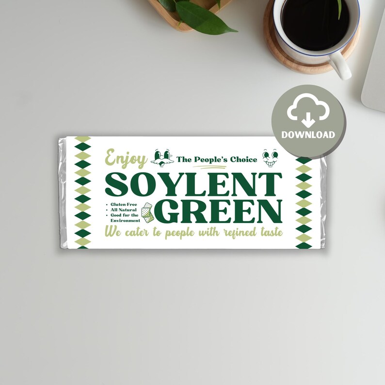 Soylent Green Candy Bar Wrapper Printable | Retro Sci-fi Party Favor ...