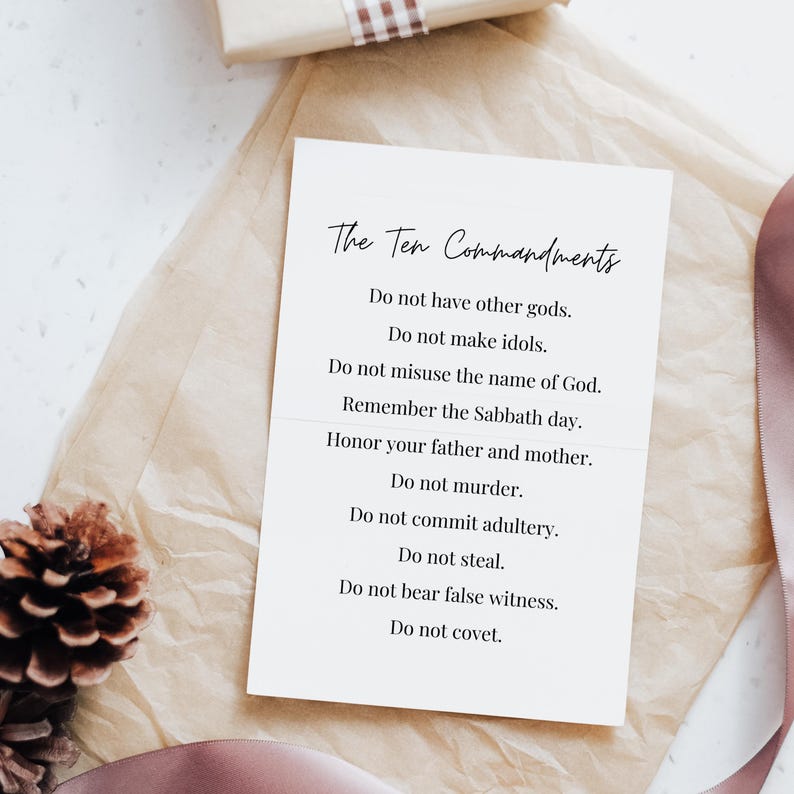Ten Commandments Printable Art: Minimalist Christian Decor (PDF & JPG ...