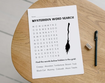 Halloween Word Search Printables for Kids: Spooky Classroom Activity ...