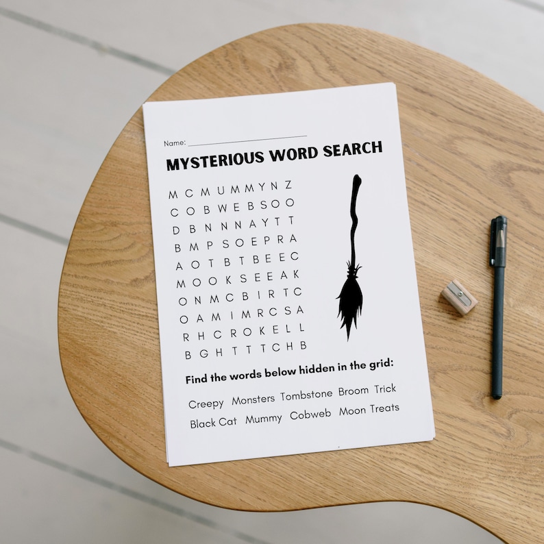Halloween Word Search Printables for Kids: Spooky Classroom Activity ...