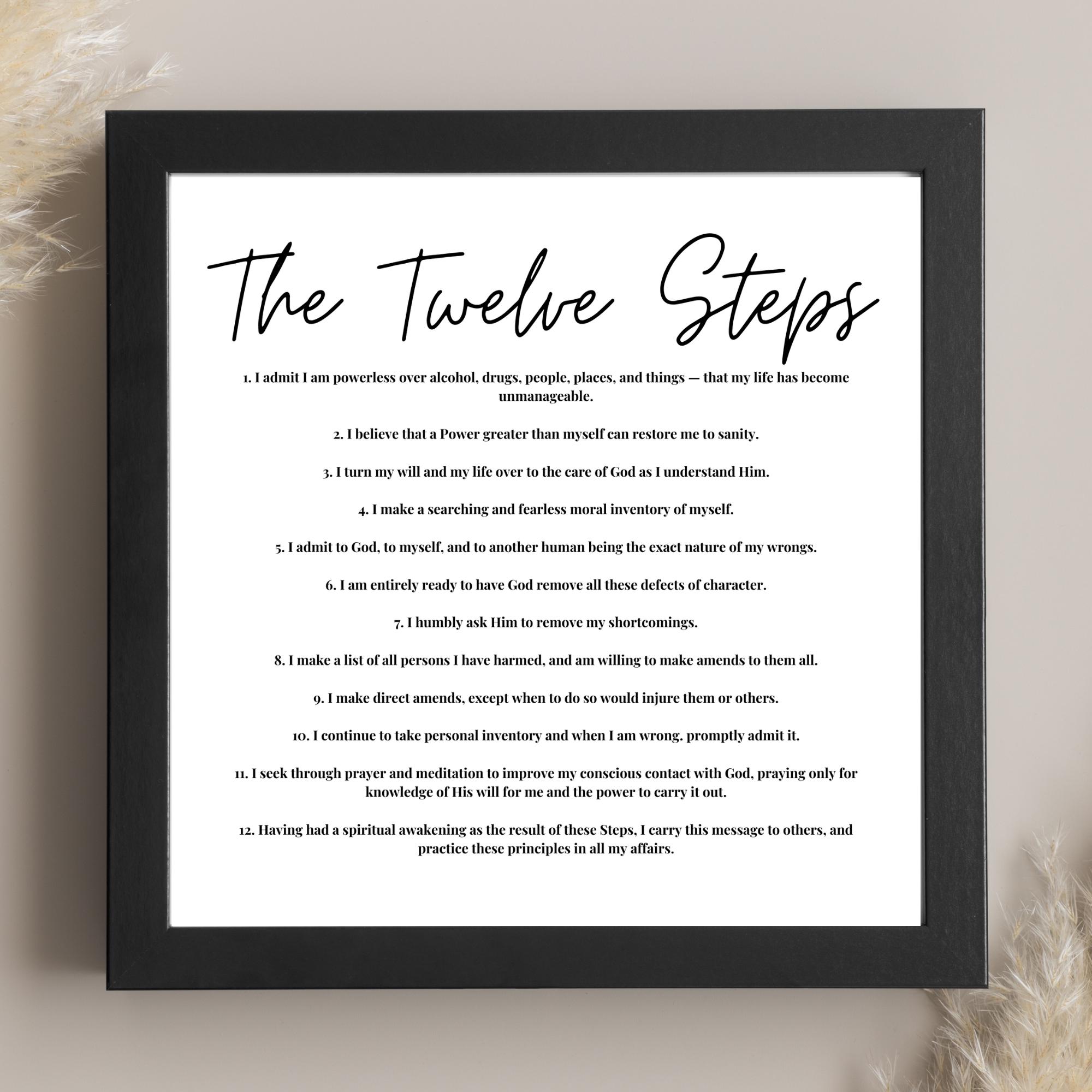 12 Steps Recovery Printable: AA Al-anon Art for Healing (digital ...