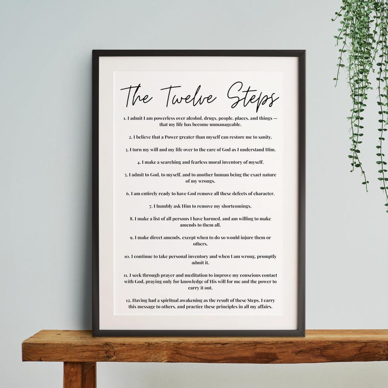 12 Steps Recovery Printable: AA Al-anon Art for Healing (digital ...