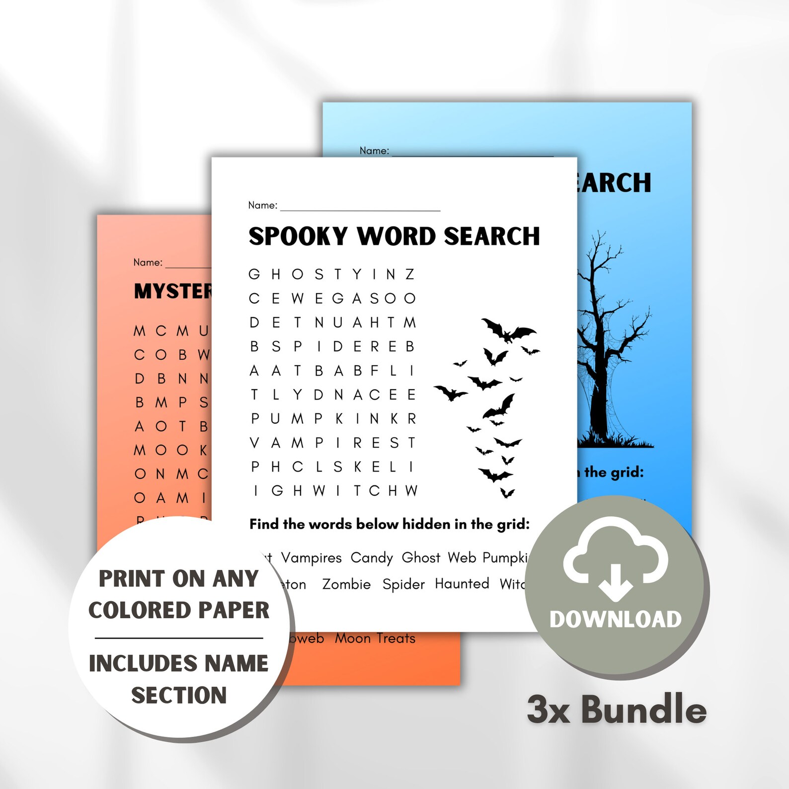 Halloween Word Search Printables for Kids: Spooky Classroom Activity ...