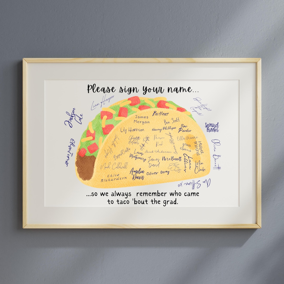 Taco Themed Graduation Party Guest Sign-in Sheet: Fiesta Keepsake (PDF ...