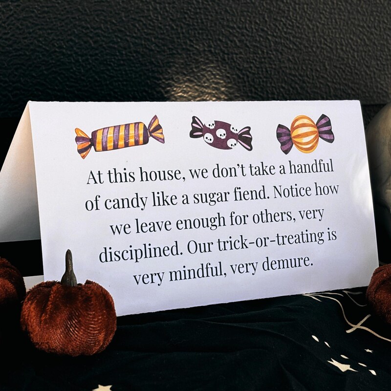 Halloween Candy Sign - Etsy