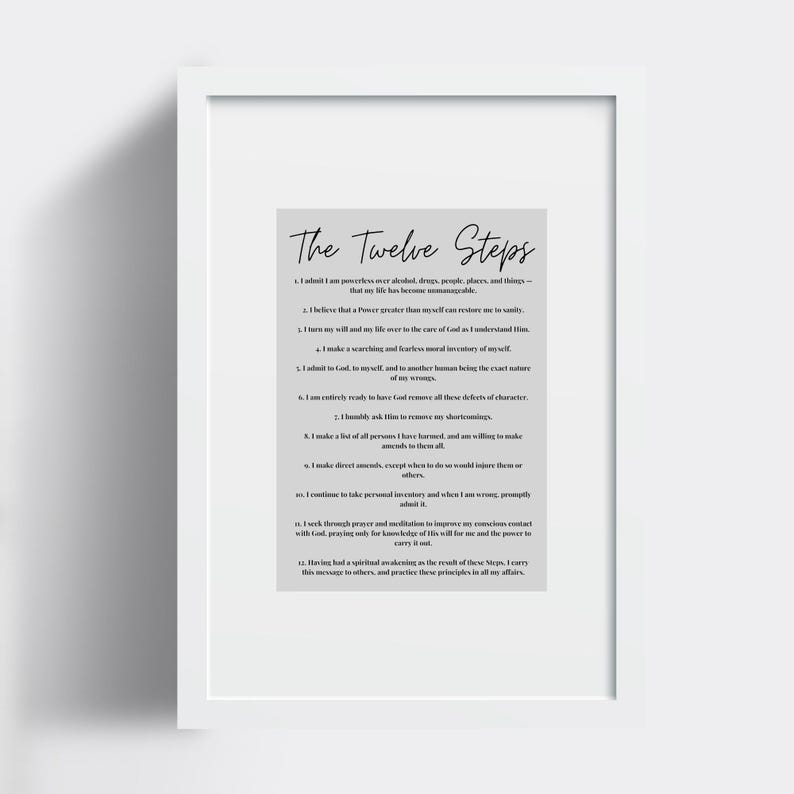 12 Steps Recovery Printable: AA Al-anon Art for Healing (digital ...