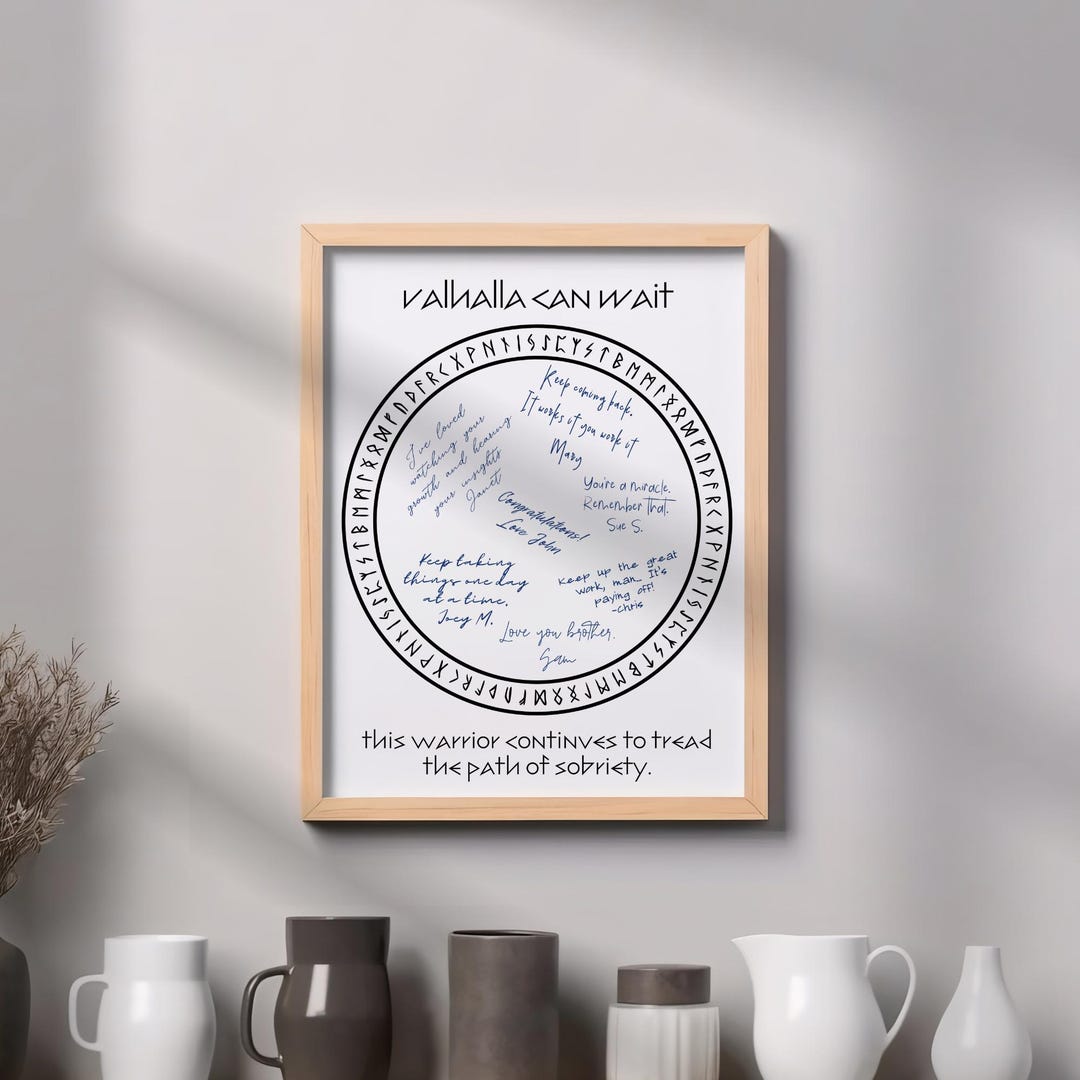 Valhalla Can Wait Soberversary Card – Printable Sober Anniversary Gift ...