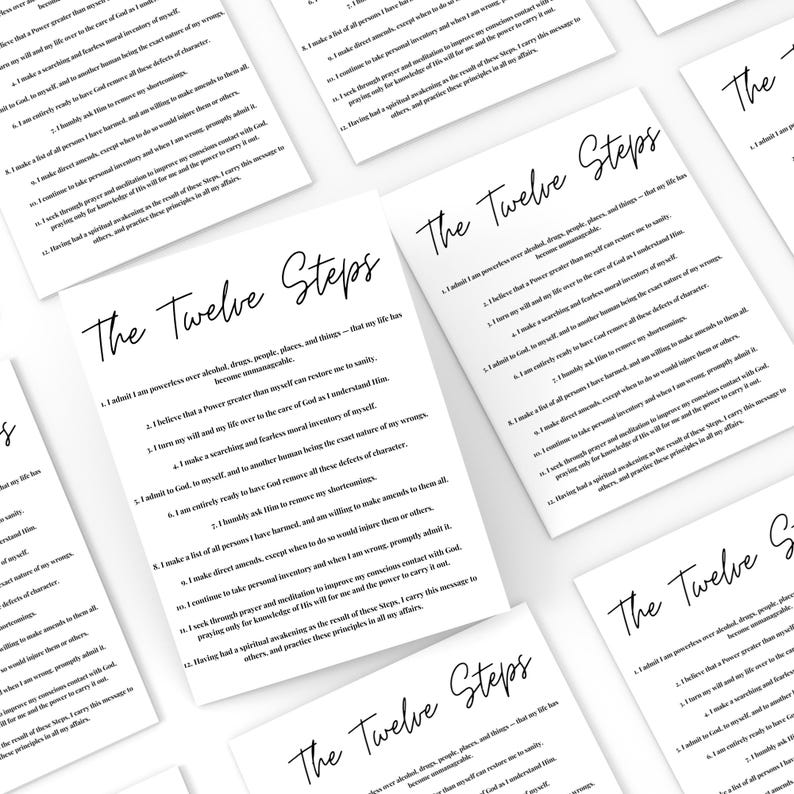 12 Steps Recovery Printable: AA Al-anon Art for Healing (digital ...