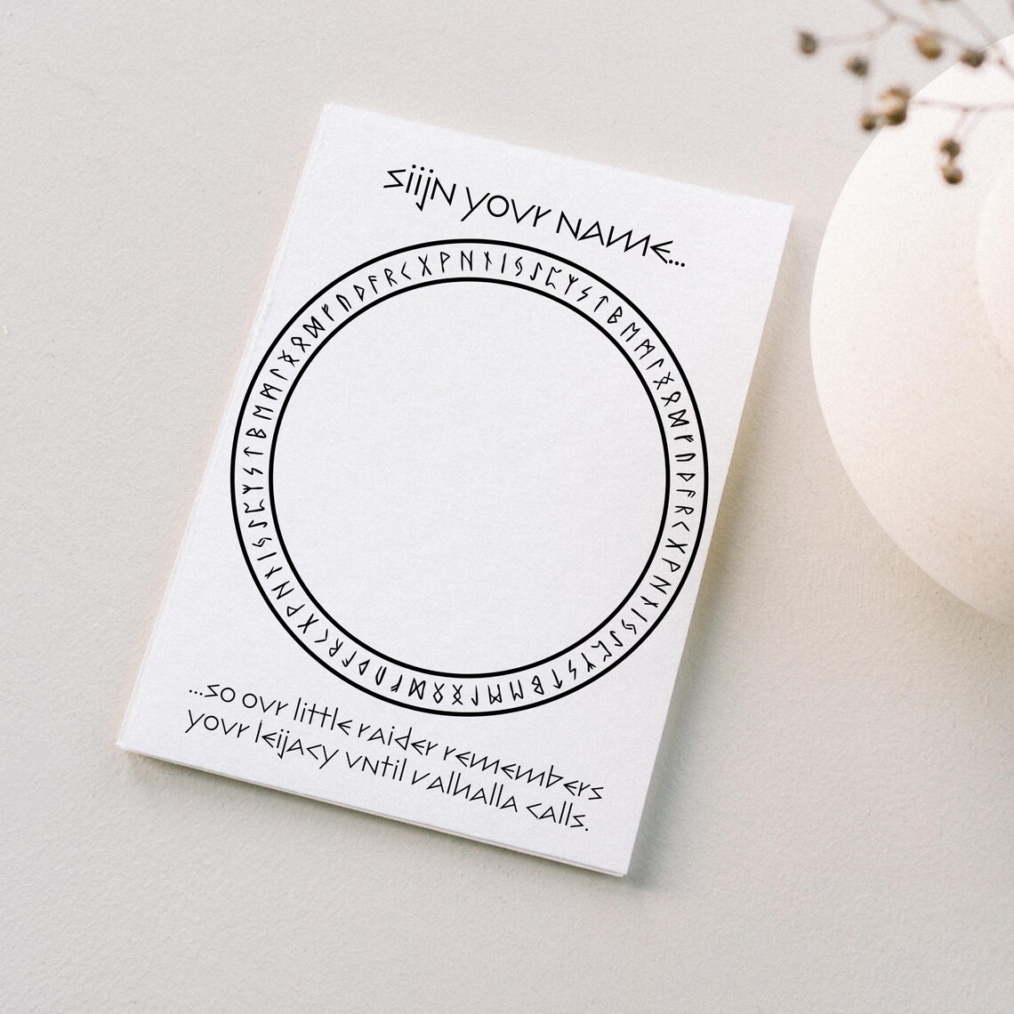 Viking Themed Baby Shower Printable Guest Sign-in Sheet JPG 8.5 X 11 ...