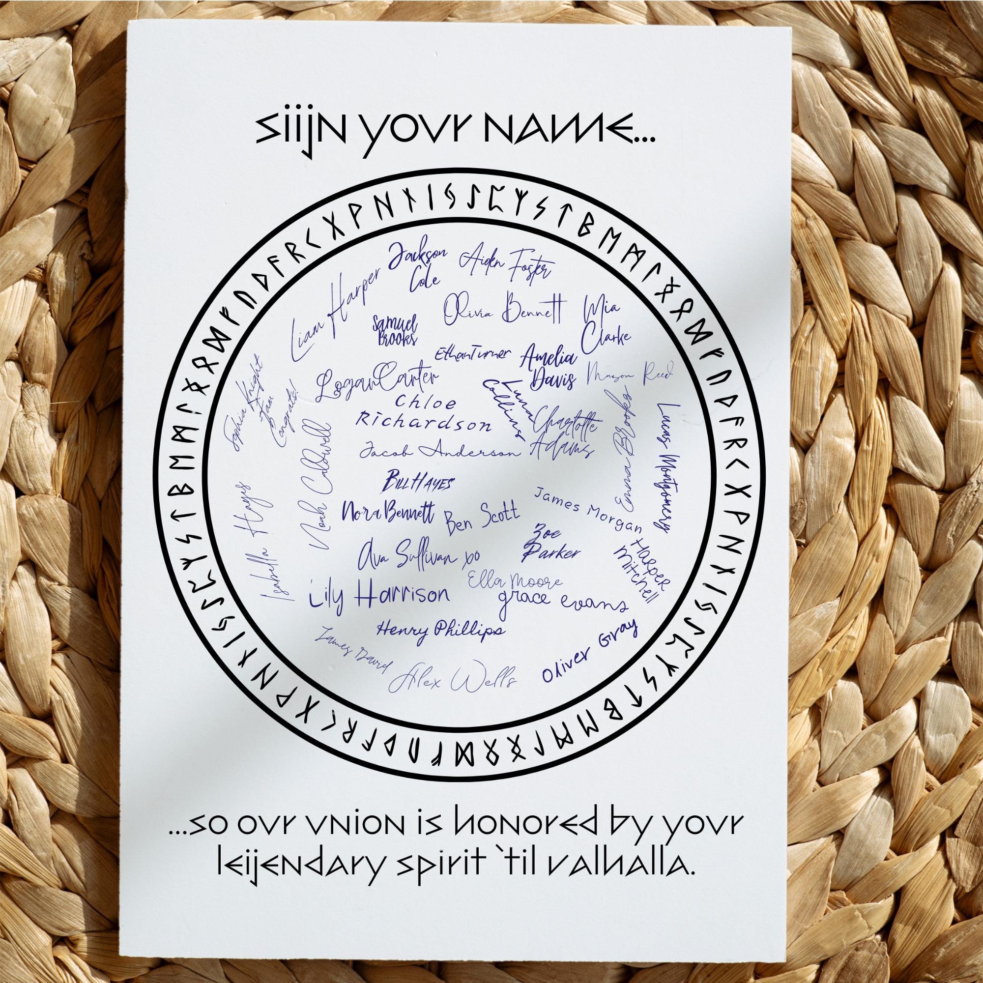 Viking Wedding Guest Sign-in Sheet: Norse Runes (PDF & JPG) - Etsy