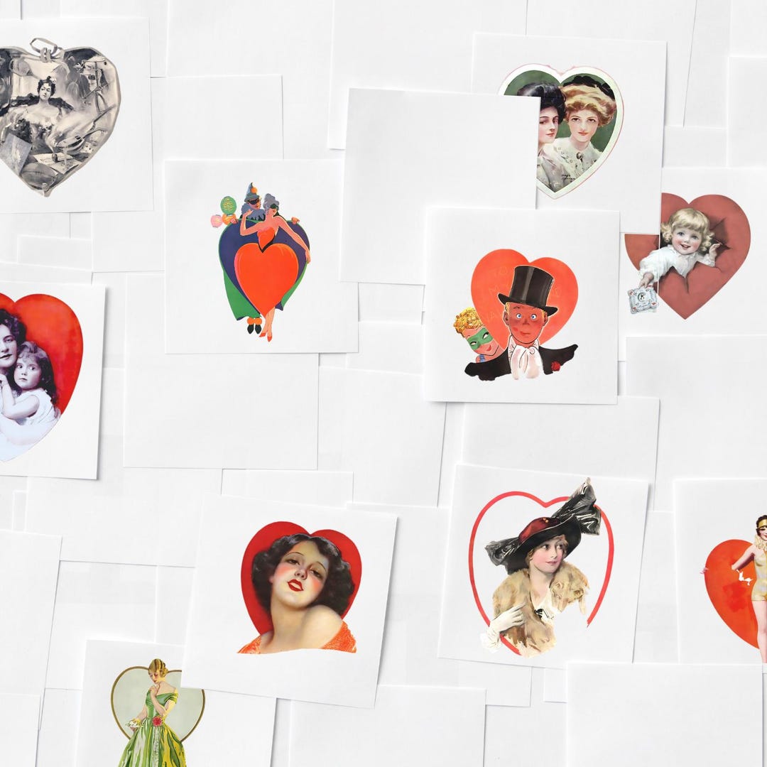Vintage Heart Clip Art Bundle: Valentine's Day PNG SVG (digital ...
