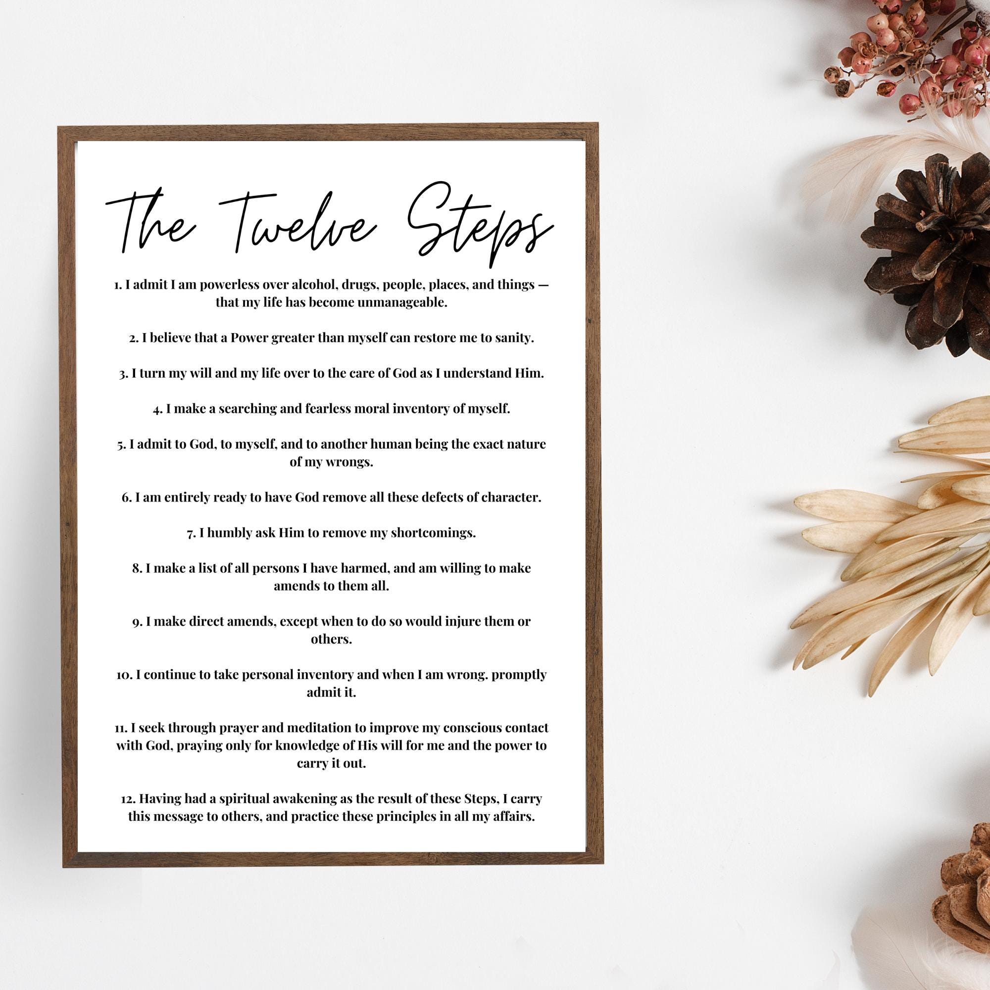 12 Steps Recovery Printable: AA Al-anon Art for Healing (digital ...