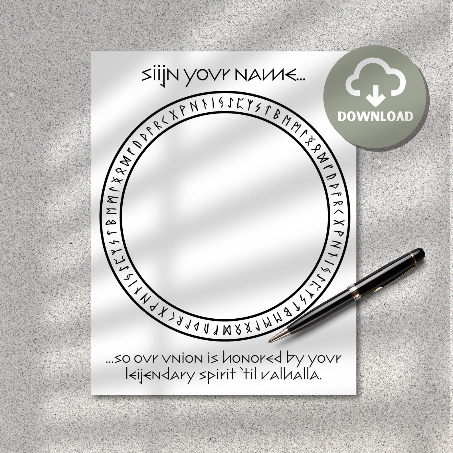 Viking Wedding Guest Sign-in Sheet: Norse Runes (PDF & JPG) - Etsy