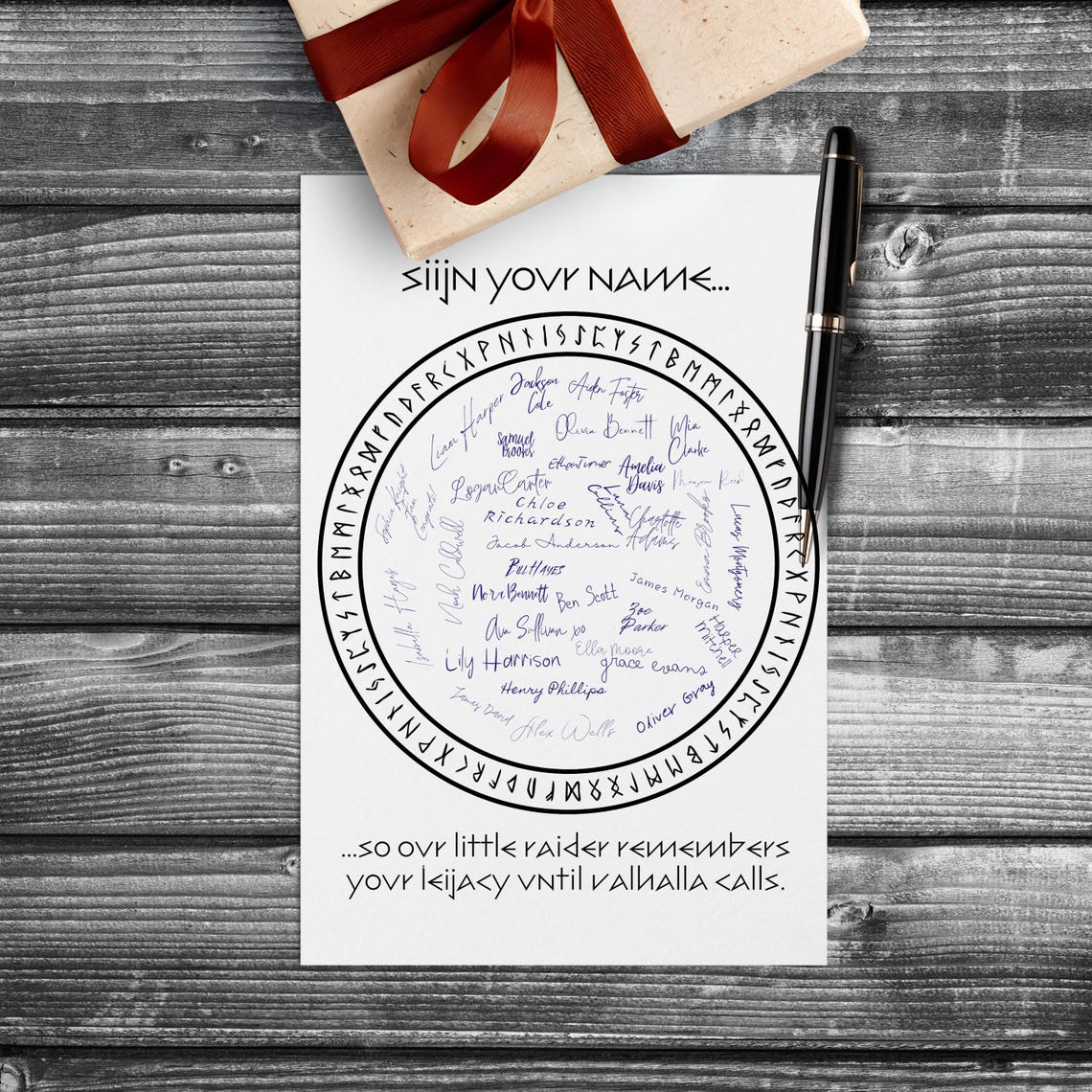 Viking Themed Baby Shower Printable Guest Sign-in Sheet JPG 8.5 X 11 ...