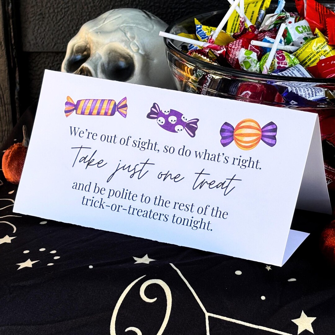 Please Take One Halloween Candy Sign Trick or Treat Printable 8.5 X 11 ...