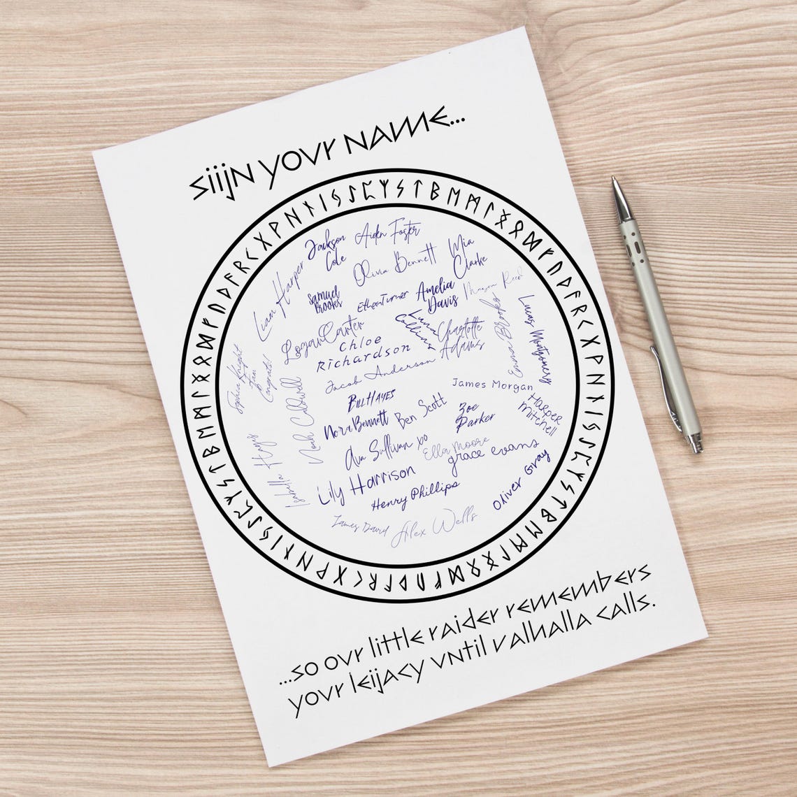 Viking Themed Baby Shower Printable Guest Sign-in Sheet JPG 8.5 X 11 ...