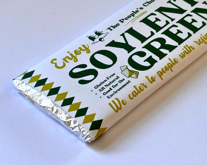 Soylent Green Candy Bar Wrapper Printable | Retro Sci-fi Party Favor ...