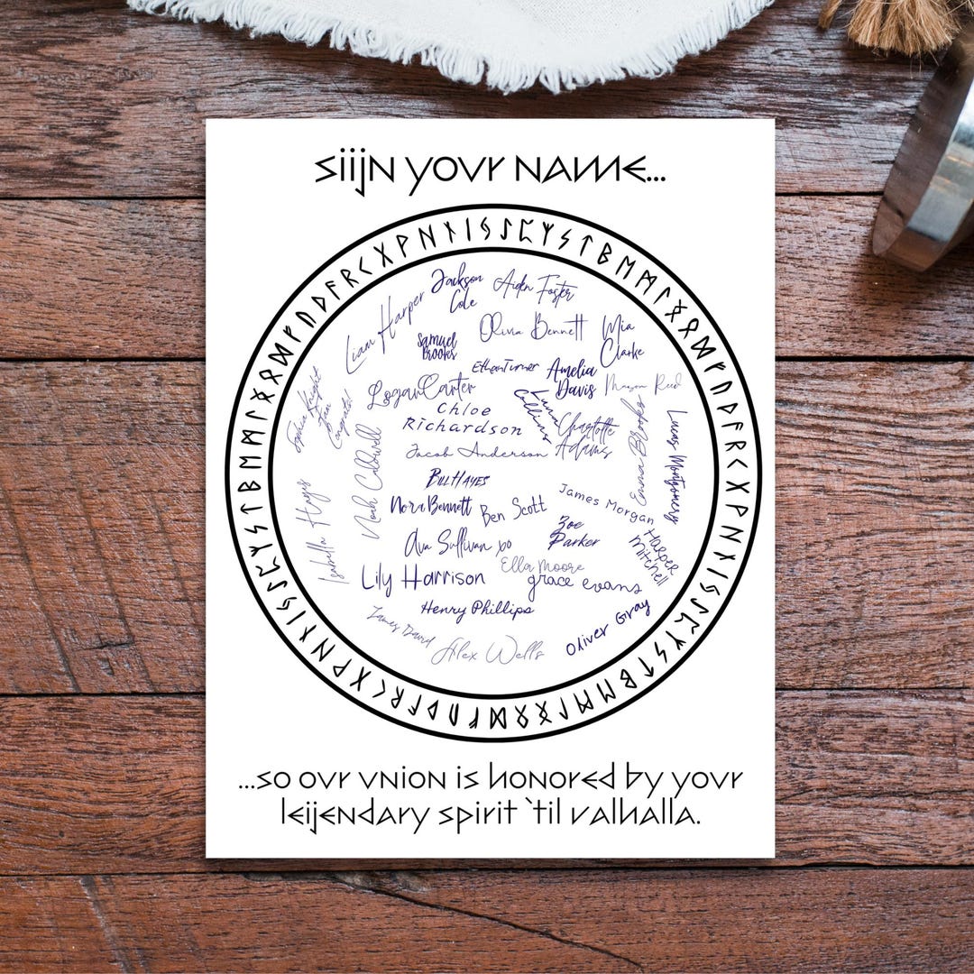 Viking Wedding Guest Sign-in Sheet: Norse Runes (PDF & JPG) - Etsy