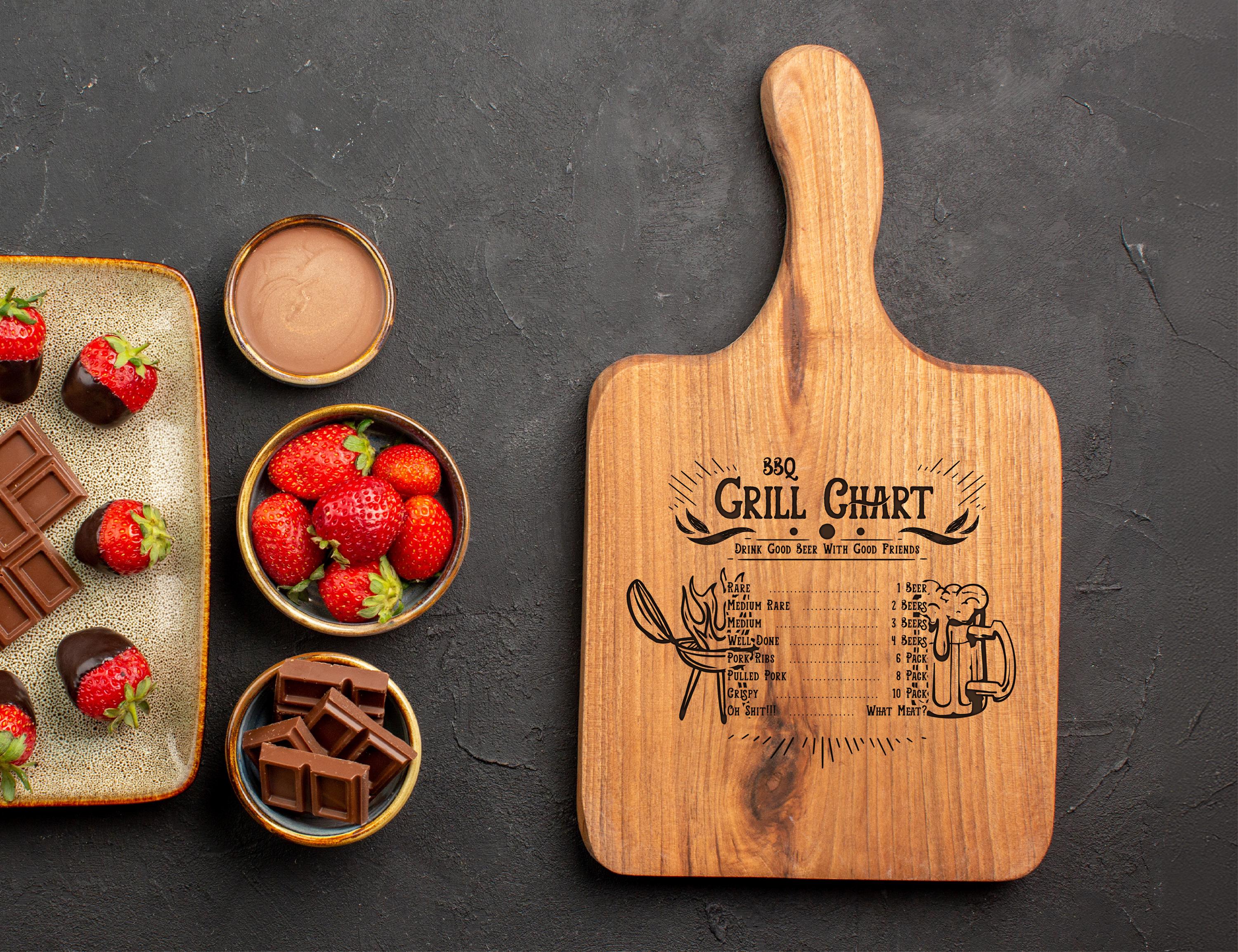 Bbq Grill Chart Svg File| Grillmaster| Cutting Board SVG| Cricut| Cut ...