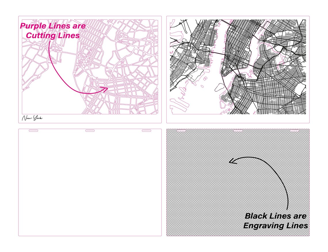 3D Multilayered New York Map SVG Files Template, Laser Cut Files ...