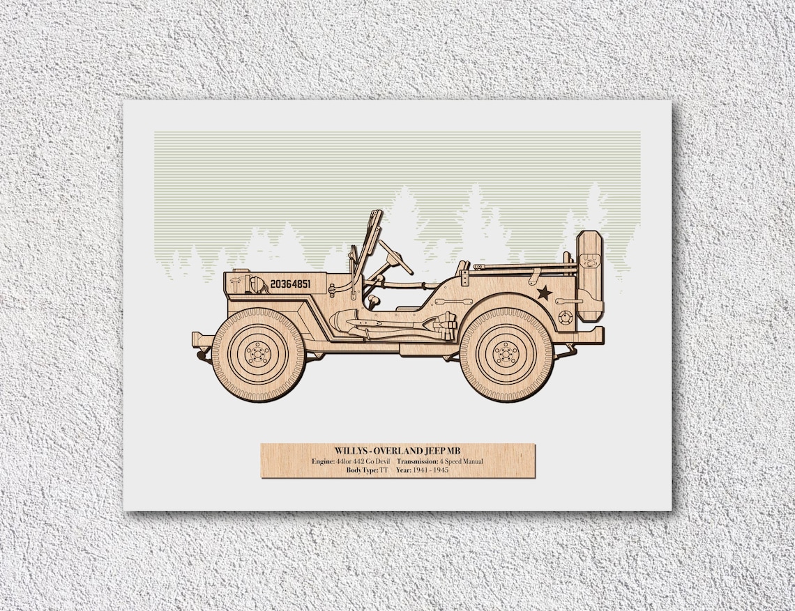 4 Layer Laser Cut Old Jeep / 3D Laser Cutting File / Laser Cutting Car ...