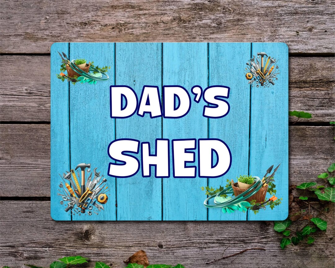 Dad Metal Sign Gift - Dad's Shed - Cute Fun Novelty House Aluminium ...