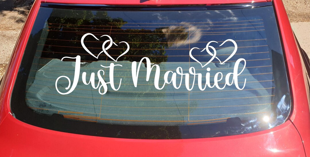 Just Married Car Sticker Wedding Car Window Decal Wedding Day ...