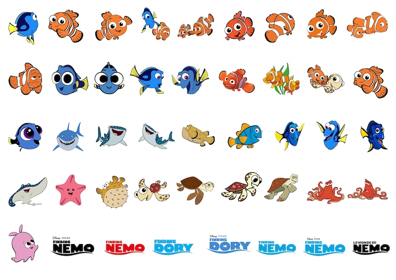 Finding Nemo Bundle Finding Nemo Svg Desing PNG SVG Digital Download - Etsy