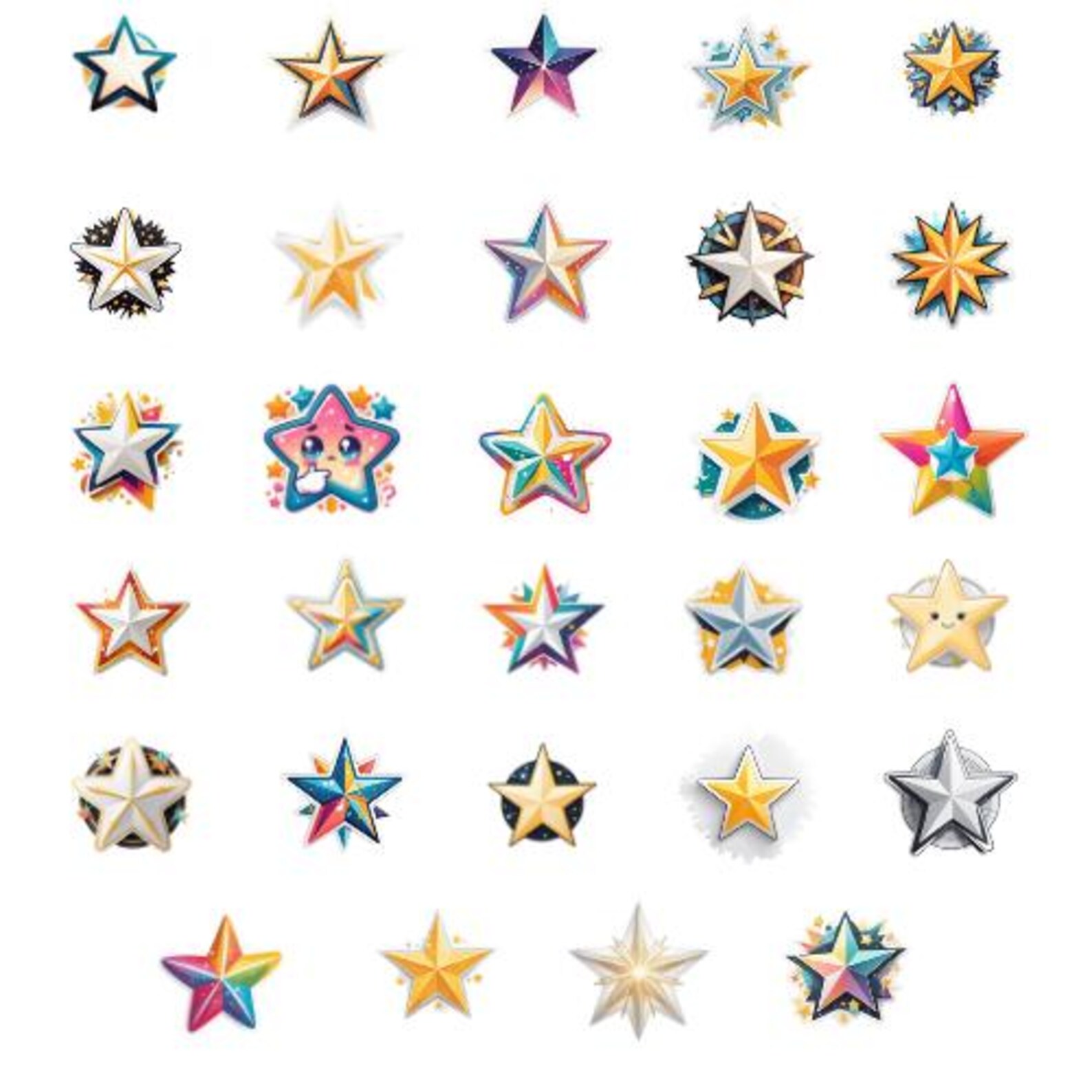 Star Bundle, Star Desing, Star Sticker PNG SVG Digital Download - Etsy