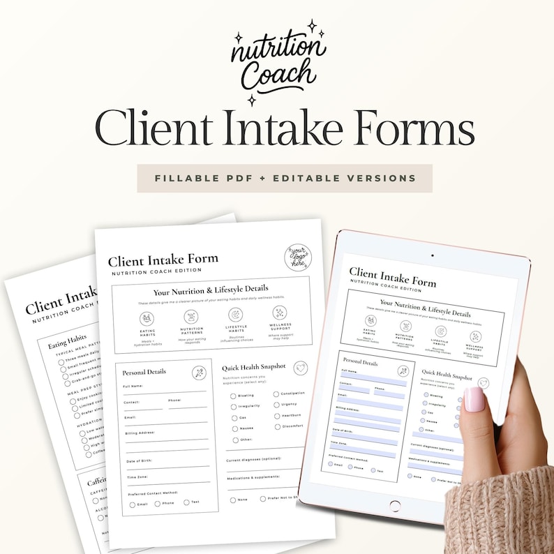 Client Intake Form for Nutrition Coaches | Editable Canva Template ...