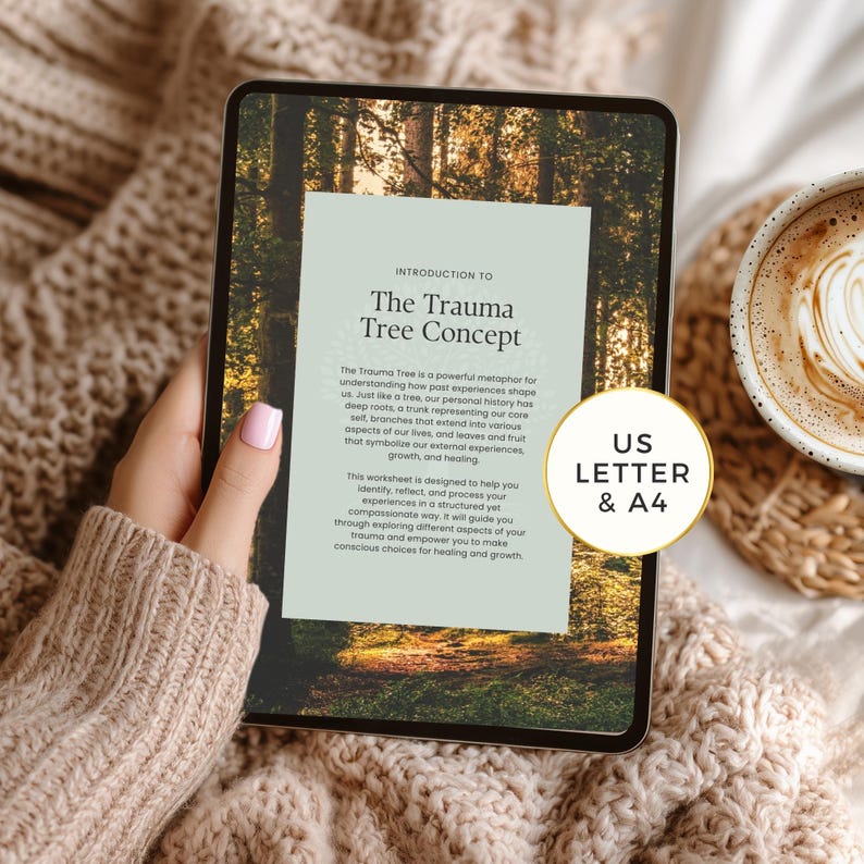 Trauma Tree Worksheet Canva Template for Coaches, Narrative Therapy ...